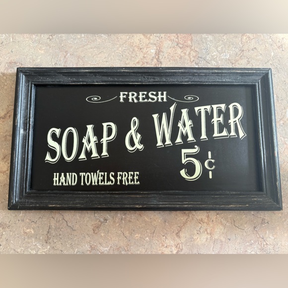 Wall Decor | Vintage Style Soap Water Sign | Poshmark